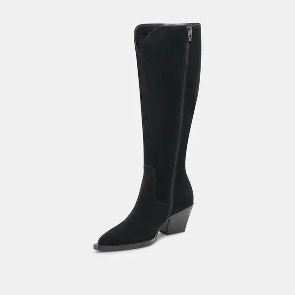 Dolce Vita Raj Wide Calf Boots - Onyx Suede