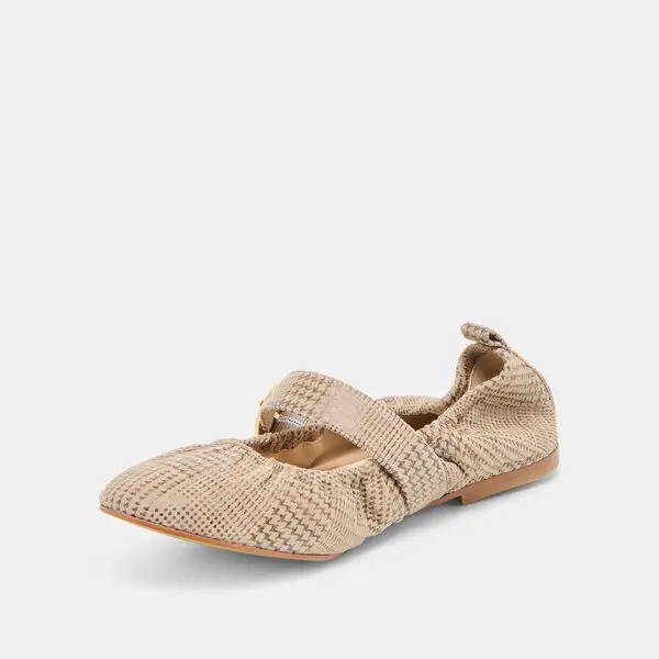 DOLCEVITA Caely Ballet Flats - Herringbone Printed Suede