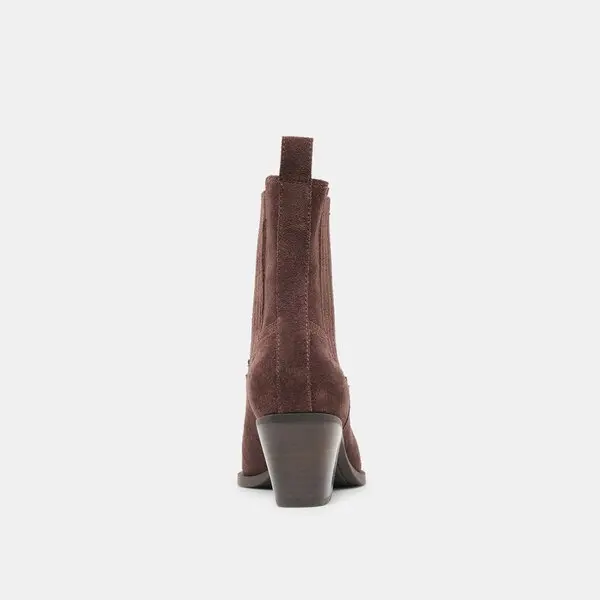 DOLCEVITA Slim Suede Booties - Mahogany Suede