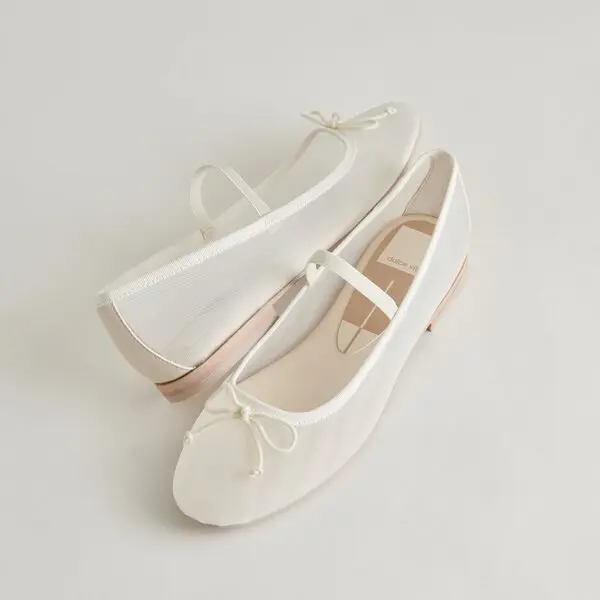 DOLCEVITA Cadel Mesh Ballet Flats - Ivory Mesh