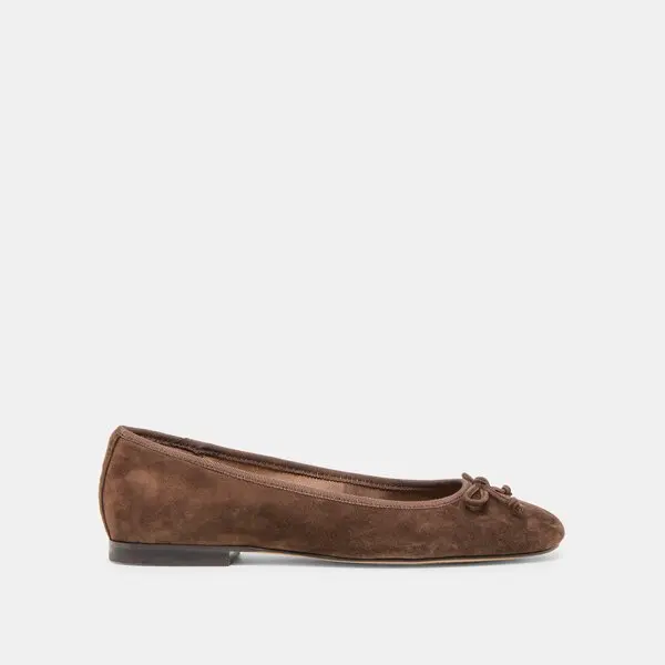 DOLCEVITA Ritla Ballet Flats - Dk Brown Suede