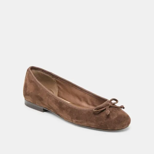 DOLCEVITA Ritla Ballet Flats - Dk Brown Suede