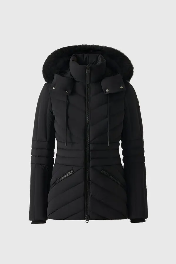 Mackage Nadia-shz Down Jacket With Shearling Trim - Black