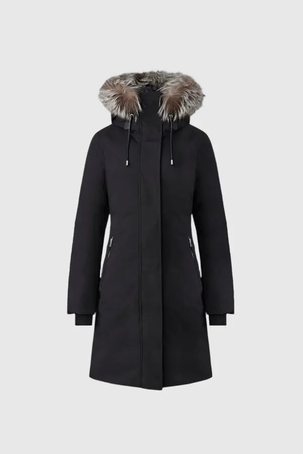 Mackage 2-in-1 Fitted Down Coat With Fur Trim - Black