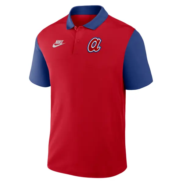 Nike Atlanta Braves Cooperstown Victory Dri-fit Mlb Polo - Red