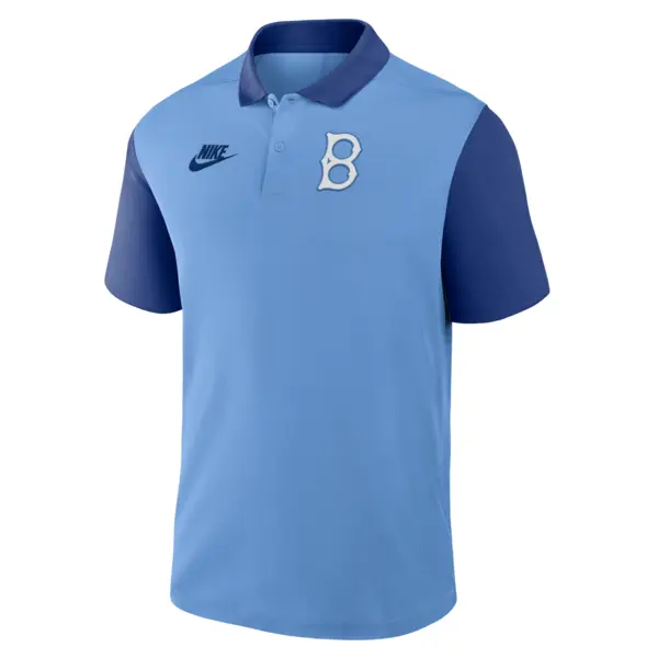 Nike Brooklyn Dodgers Cooperstown Victory Dri-fit Mlb Polo - Blue