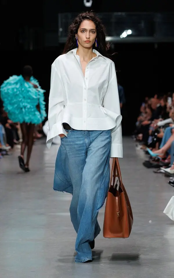 Stella McCartney Deconstructed Wide-leg Denim Jeans - Medium Wash