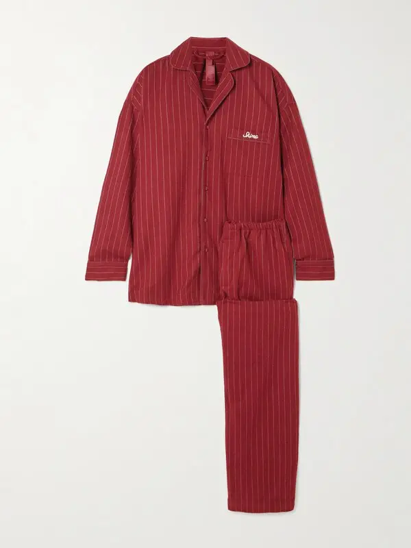 SKIMS Flannel Sleep Set - Burgundy