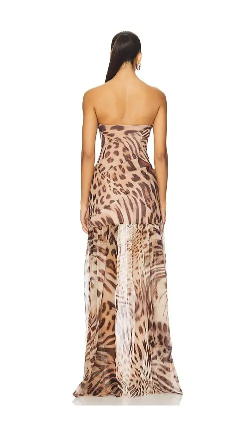 Retrofete Strapless Printed Maxi Dress