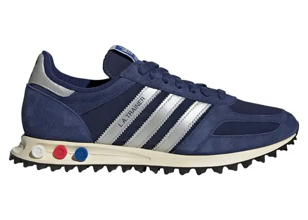 Adidas La Trainer Og Sneakers - Dark Blue/silver Metallic/off White