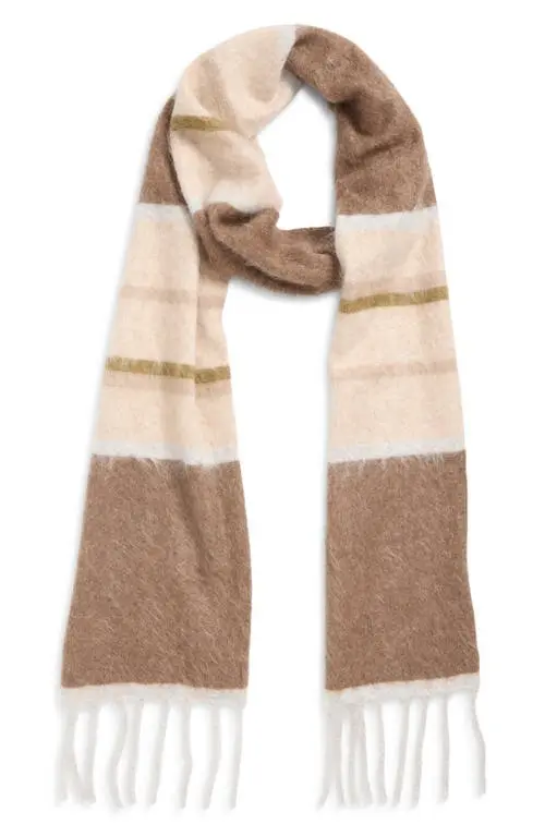 Nordstrom Brushed Cashmere Scarf - Brown Stripe