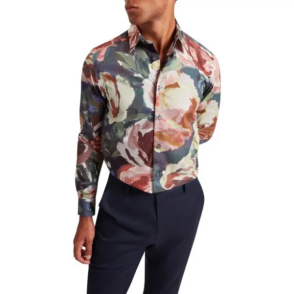 Ted Baker London Brynhil Print Cotton Button-up Shirt - Multicolored
