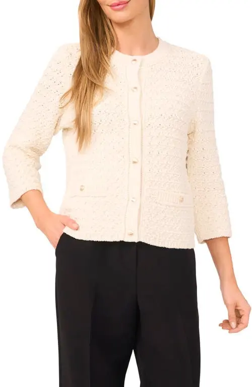 Halogen Open Stitch Cotton-blend Cardigan
