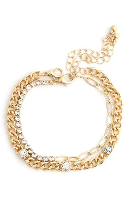 PANACEA Set Of Two Curb Chain Bracelets - Gold