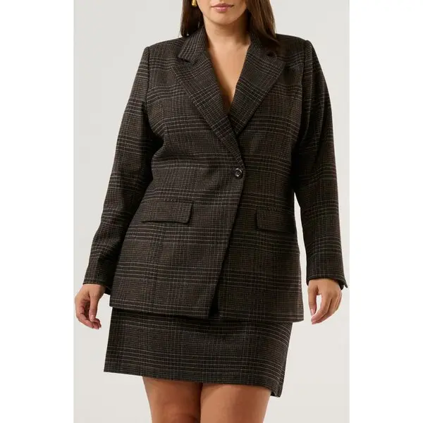 ESTELLE Noel Check Double-breasted Blazer