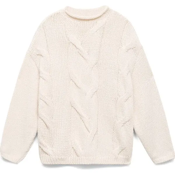 Mango Cable Knit Roll Neck Sweater