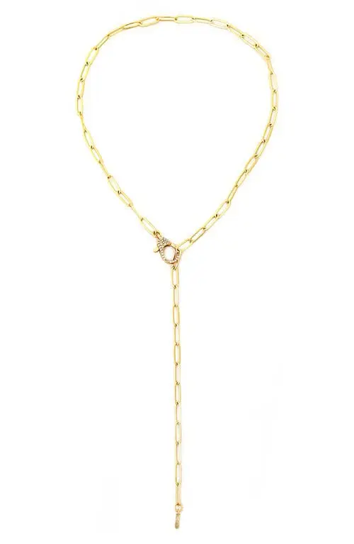 PANACEA Pavé Crystal Y Necklace - Gold