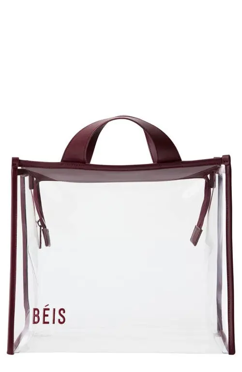 BEIS The Clear Stadium Tote - Burgundy