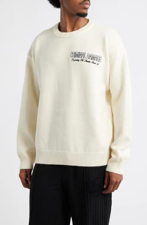 CRIMINAL DAMAGE Embroidered Sweater