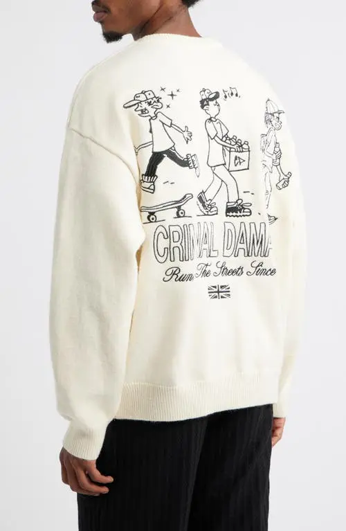 CRIMINAL DAMAGE Embroidered Sweater