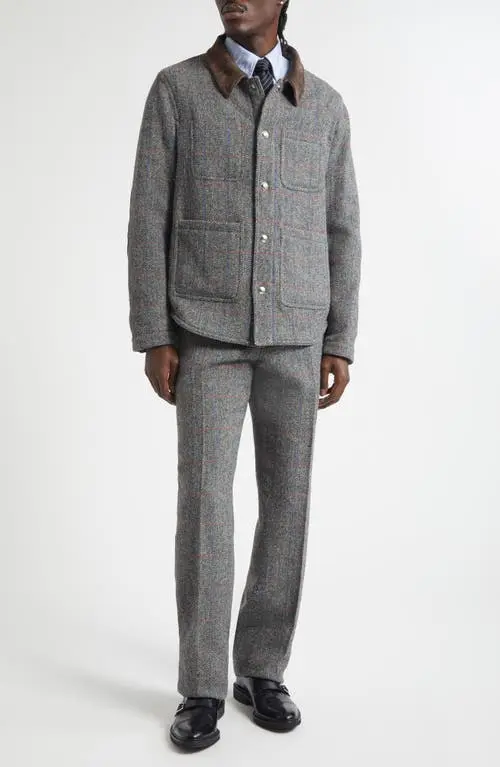 Thom Browne Herringbone Tweed Utility Jacket - Dark Grey