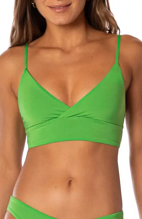 MAAJI Emerald Brocade Crisscross Reversible Bikini Top - Green