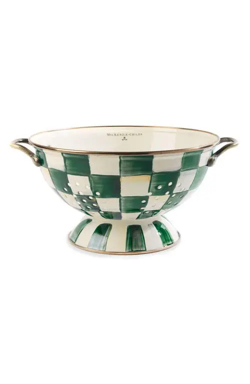 MACKENZIE-CHILDS Check Large Colander - Emerald