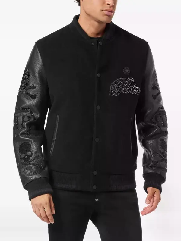 Philipp Plein Skull-embellished Bomber Jacket - Black