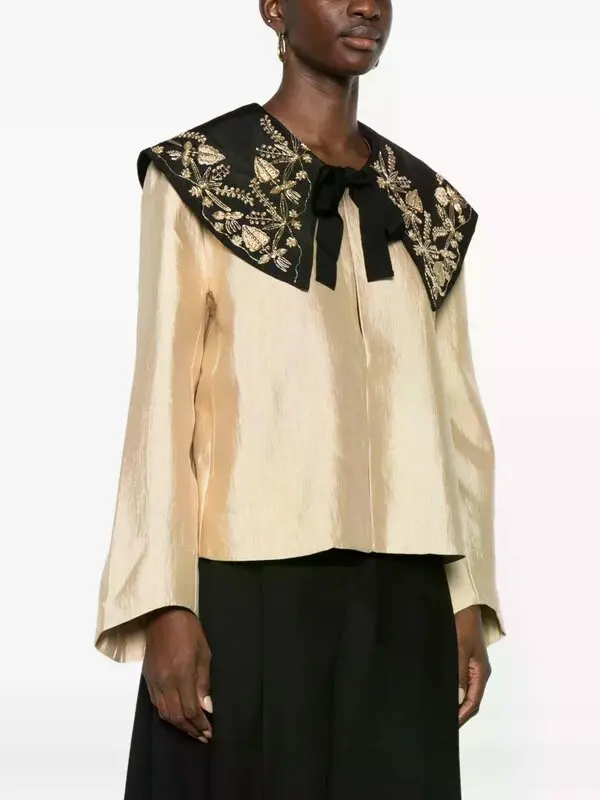 BODE Embroidered-collar Jacket - Neutrals