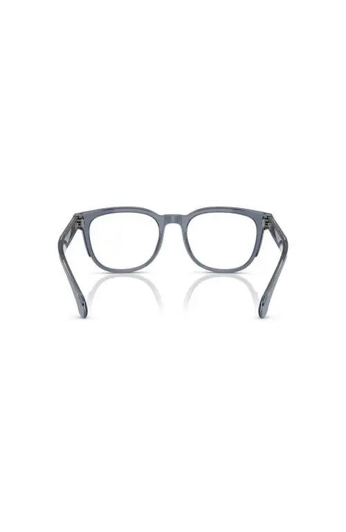 Moncler Tortoiseshell Full Rim Square Eyeglasses - Blue