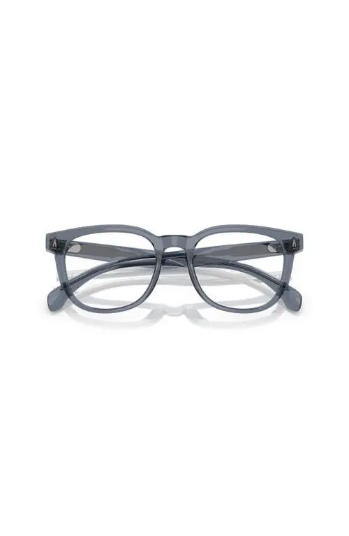 Moncler Tortoiseshell Full Rim Square Eyeglasses - Blue