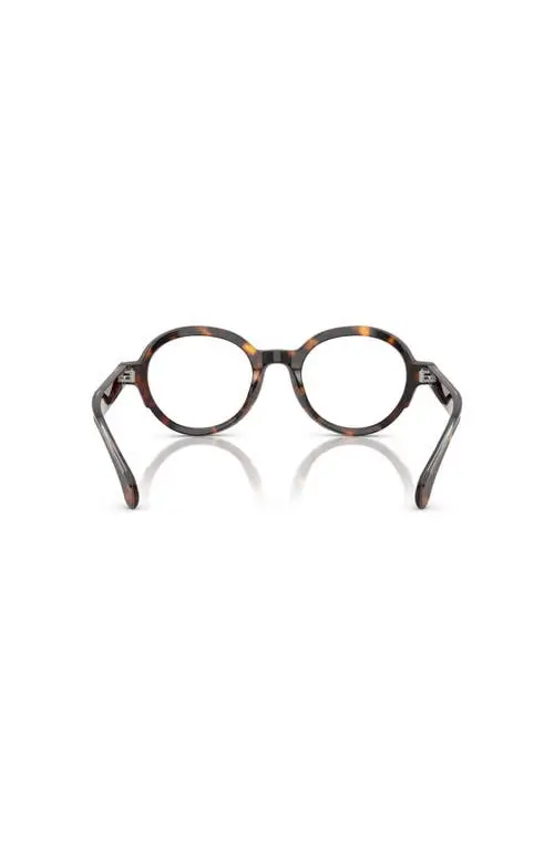 Moncler Round Acetate Eyeglasses - Tortoise