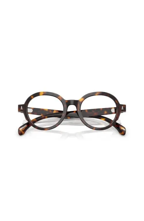 Moncler Round Acetate Eyeglasses - Tortoise