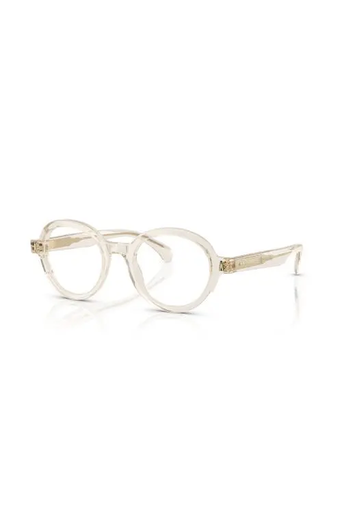 Moncler 49mm Round Eyeglasses - White