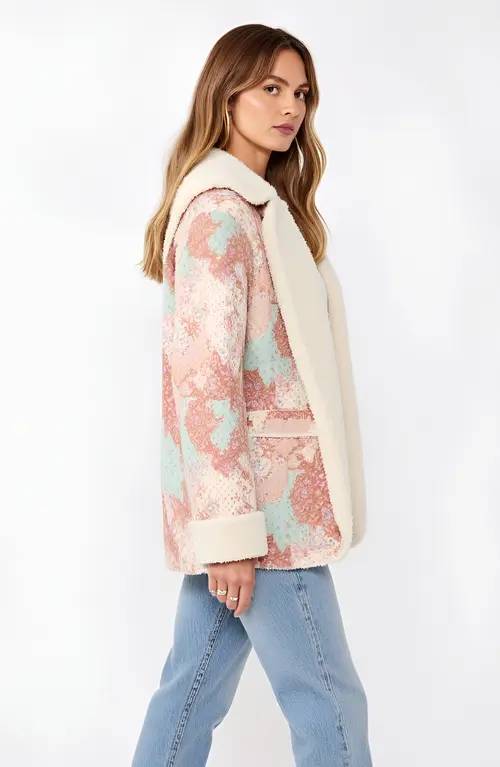 MODENAIRE Plush Trim Fleece Hooded Jacket