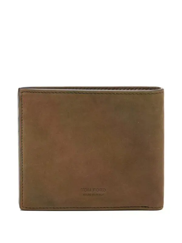 TOM FORD Leather Bi-fold Wallet - Brown