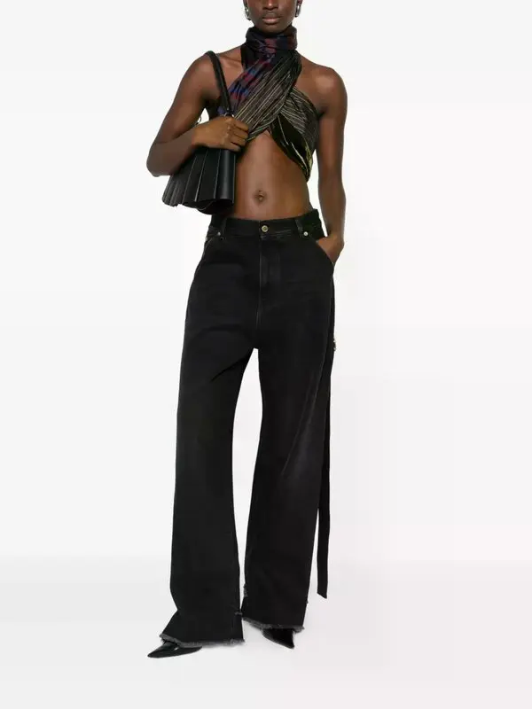 DARKPARK Frayed Denim Straight-leg Jeans - Black