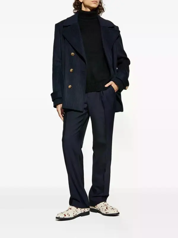 Etro Darted Wool Trousers - Blue