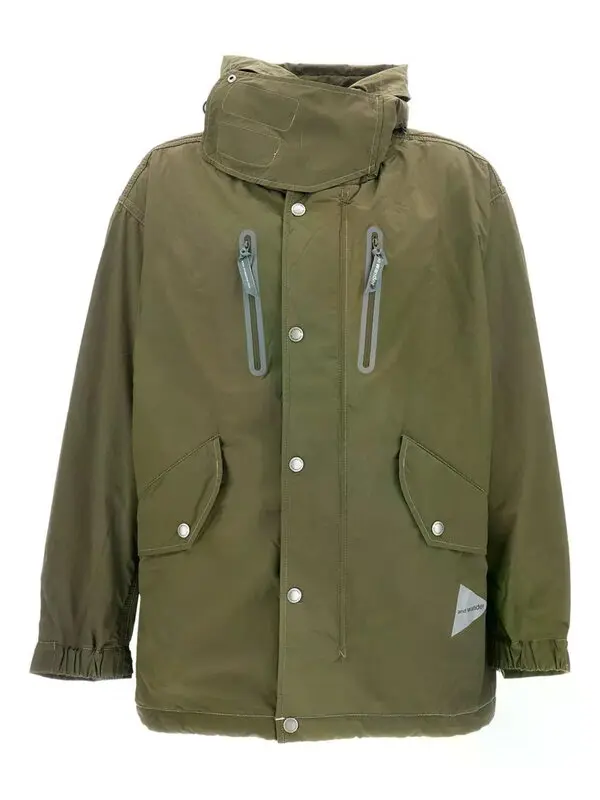 AND WANDER Reflective Hooded Jacket - Green
