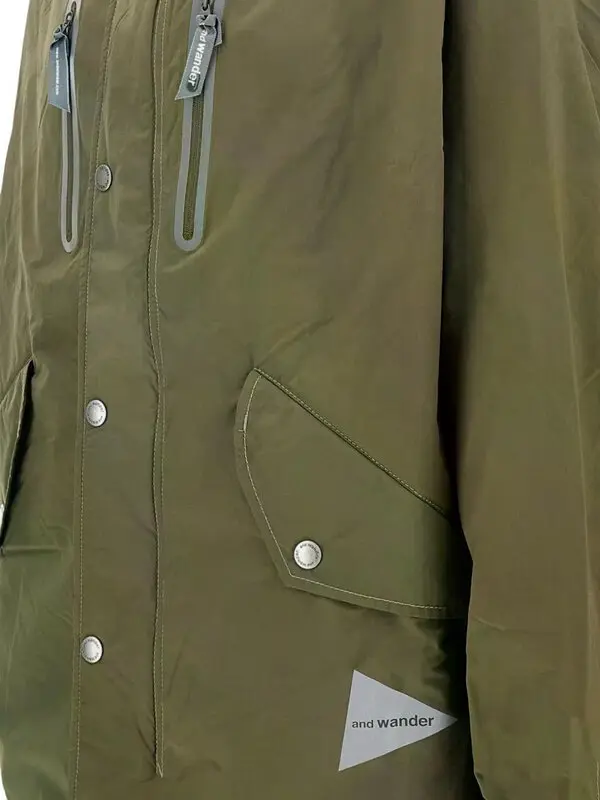 AND WANDER Reflective Hooded Jacket - Green