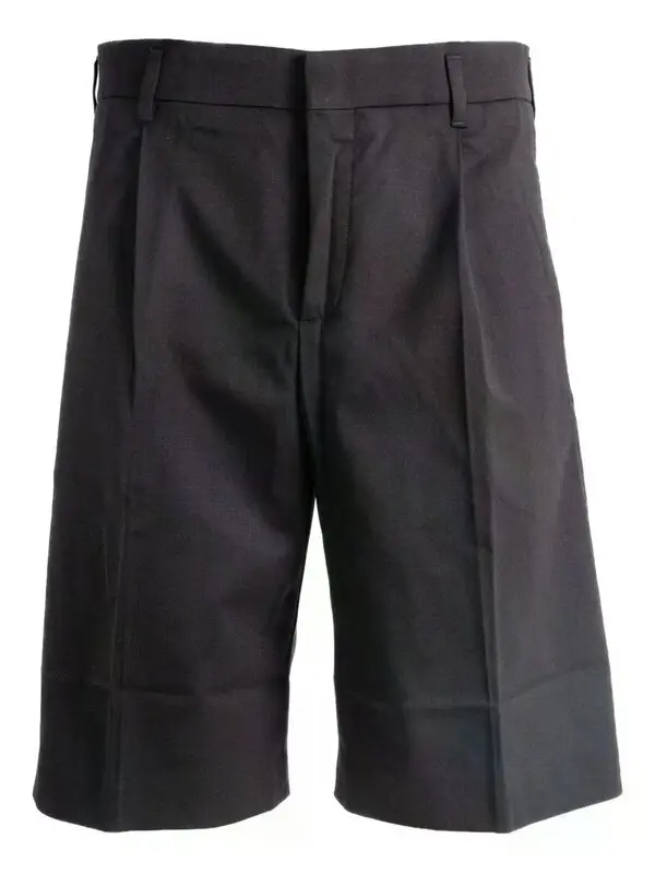 Jacquemus Ovalu Pleated Shorts - Black