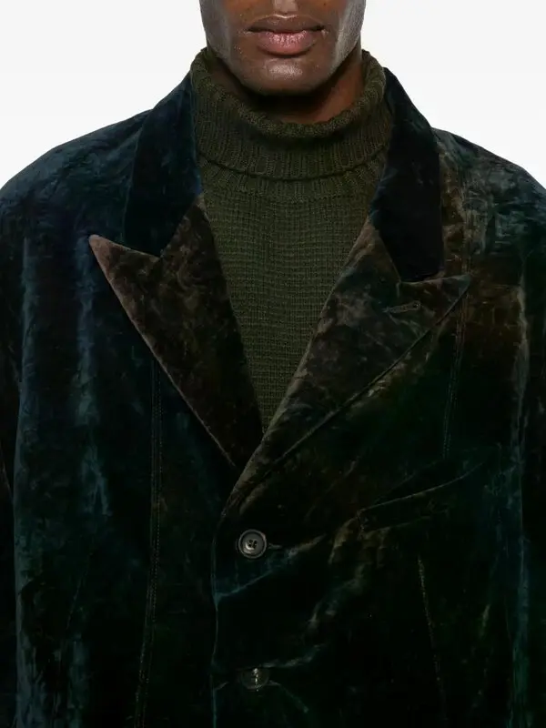 ZIGGY CHEN Gathered Velvet Blazer