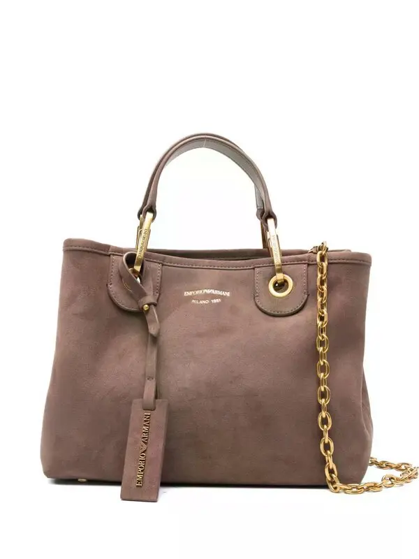 Emporio Armani Suede Tote Bag With Logo