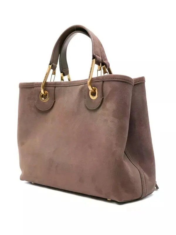 Emporio Armani Suede Tote Bag With Logo