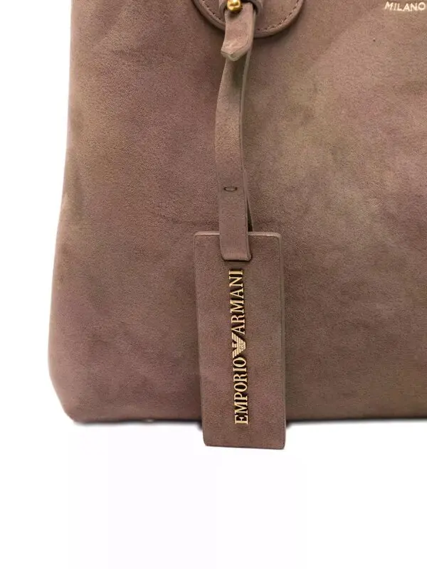 Emporio Armani Suede Tote Bag With Logo