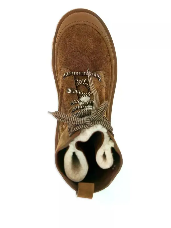 Moncler Vera High Shearling Lace-up Boots