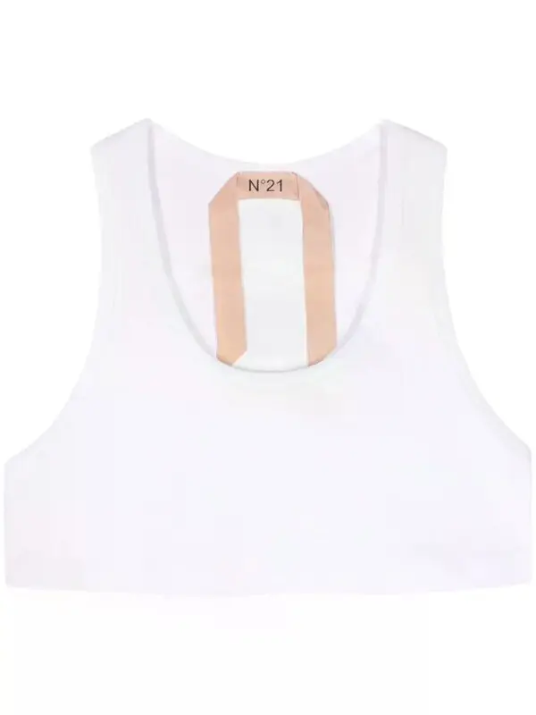 N°21 Jersey Crop Top - White