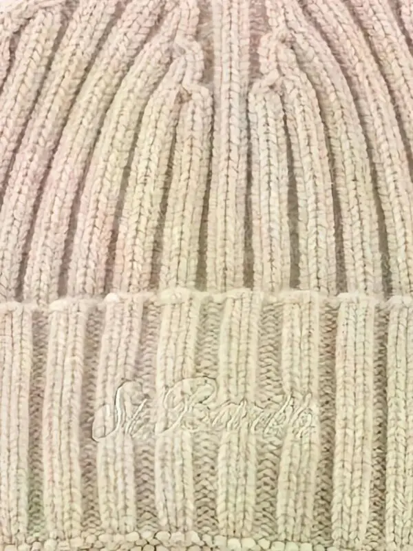 MC2 SAINT BARTH Embroidered Ribbed Beanie - Neutrals