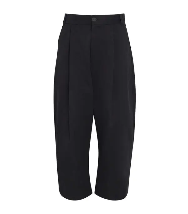 Studio Nicholson Cotton Twill Pleated Trousers - Black