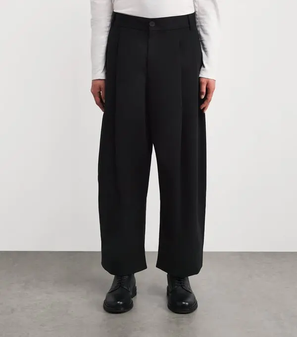 Studio Nicholson Cotton Twill Pleated Trousers - Black